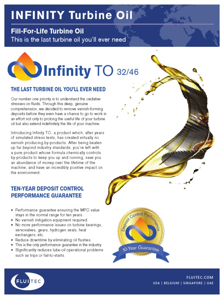 Infinity Turbine Oil: Lasting Performance | PDF | Motor Oil | Petroleum