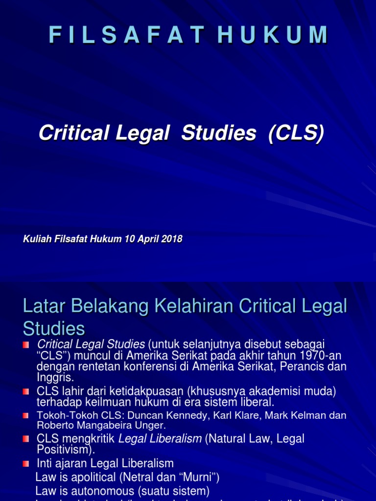Critical Legal Studies (CLS) | PDF