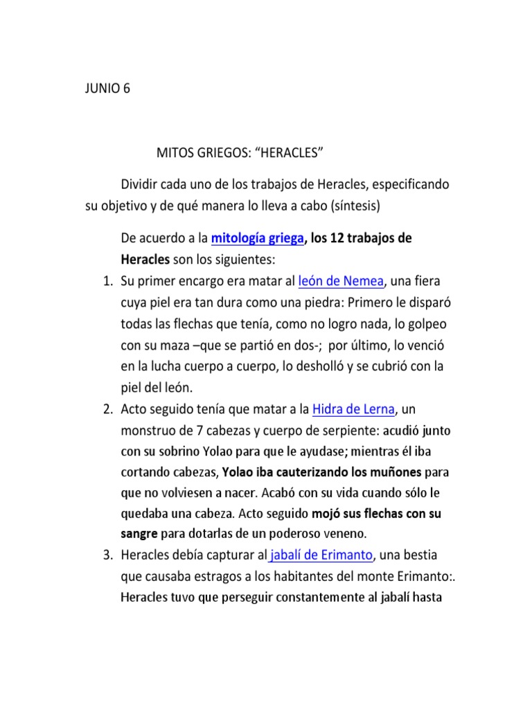 JUNIO 6.docxHERACLES | PDF | Argonautas | Mitología griega