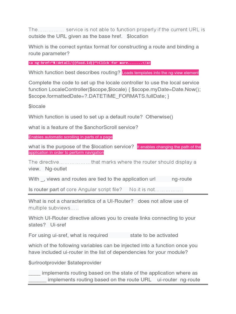 AngularJS 1.x Routers and Custom Directives Q&A | PDF | Angular Js | Html