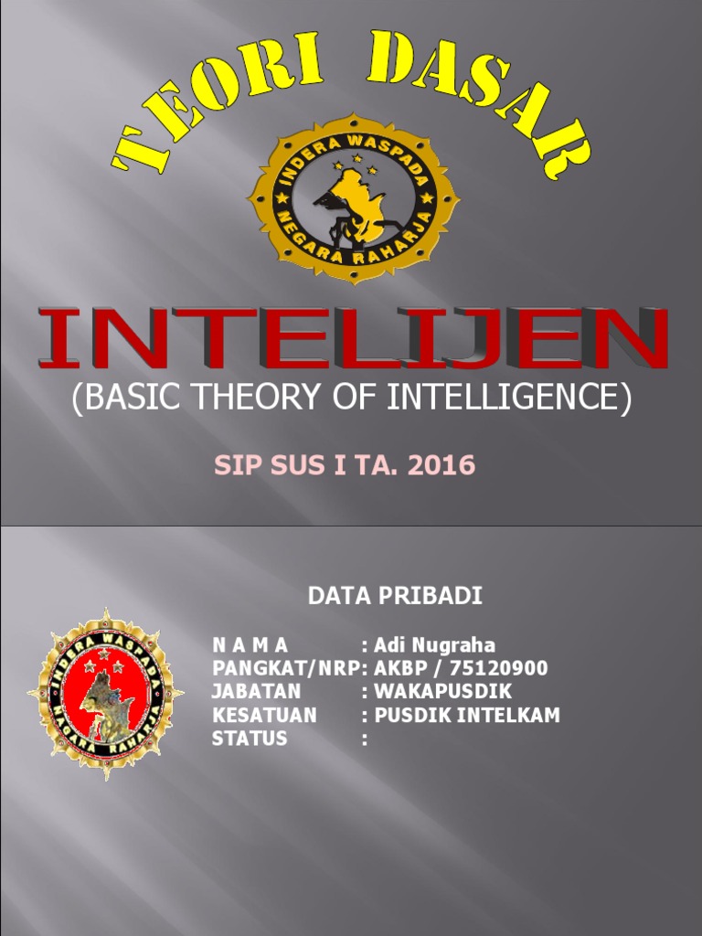 Teori Dasar Intelijen | PDF