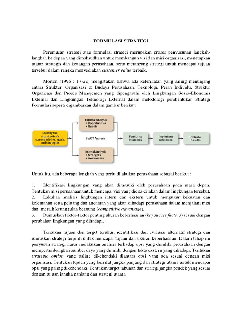 Formulasi Strategi | PDF | Bisnis