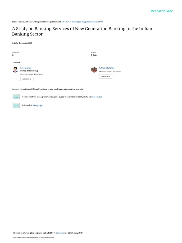 New Generation Banking in India | PDF | Reserve Bank Of India ...