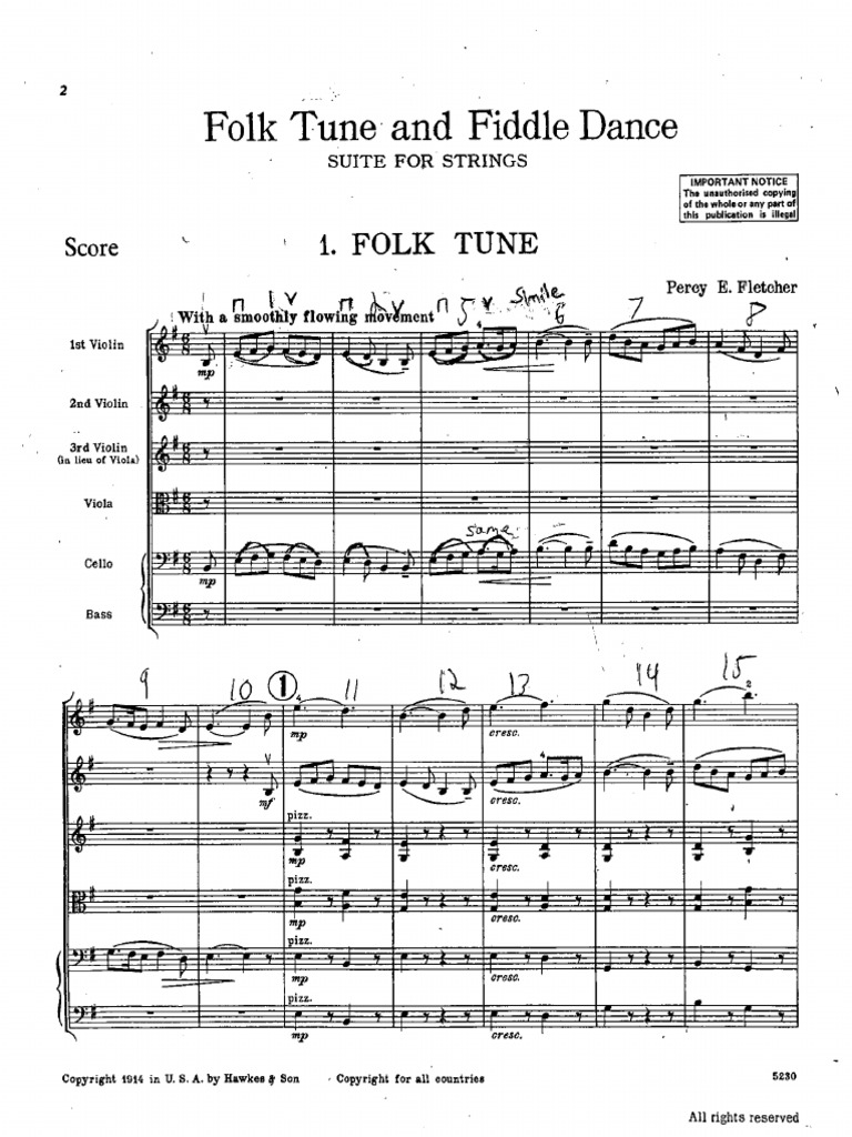 Folk Tune and Fiddle Dance Score and Parts | PDF