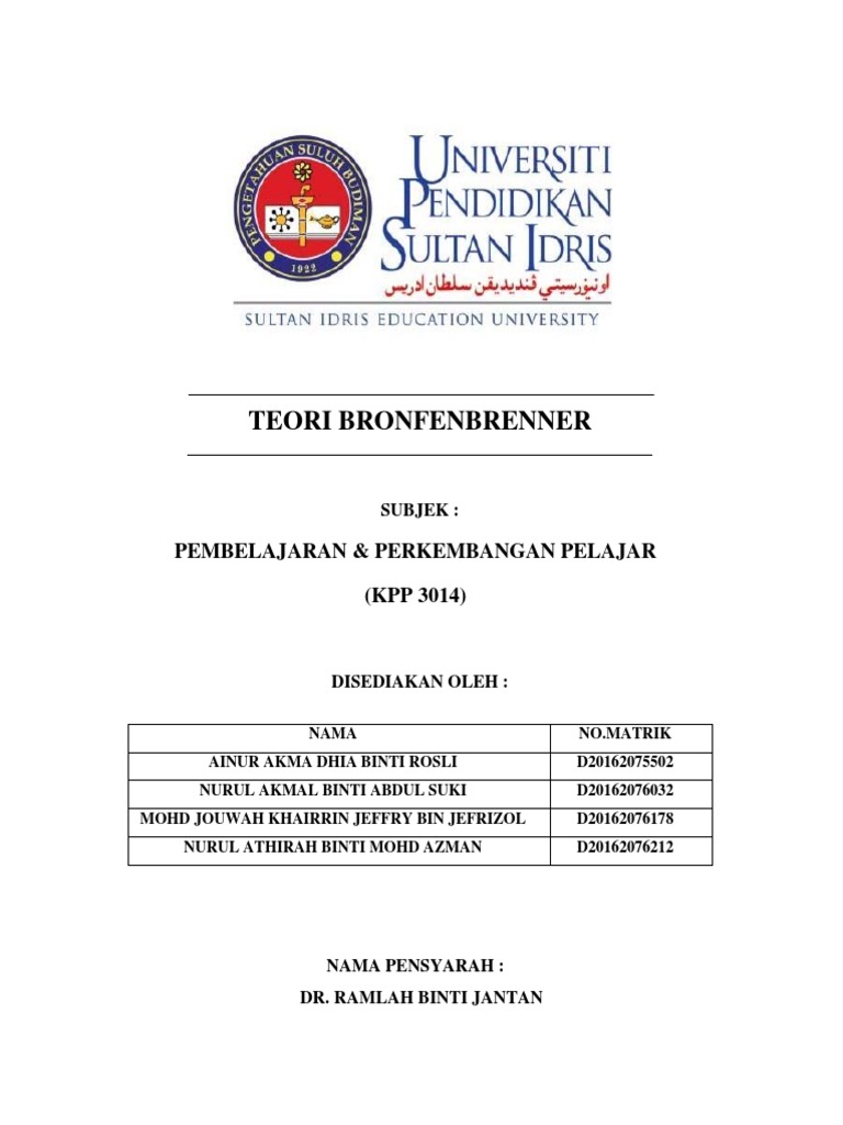KPP3014 Teori Bronfenbrenner | PDF