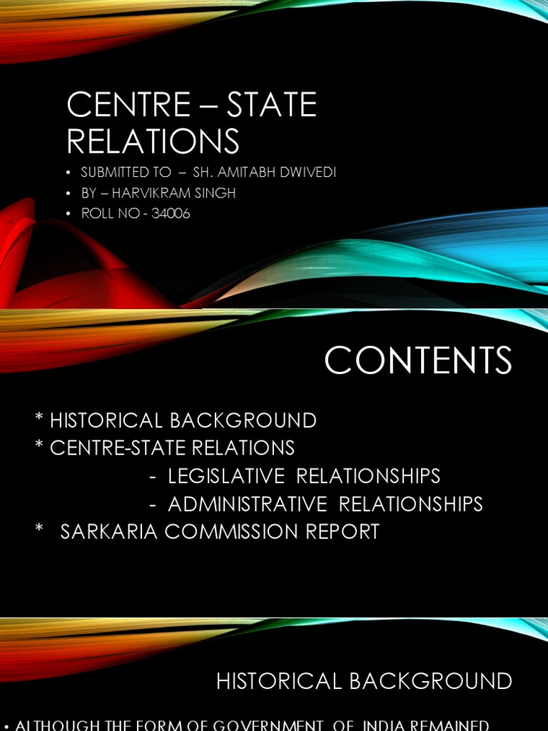 Center - State Relations | PDF | Treaty | Legal Documents