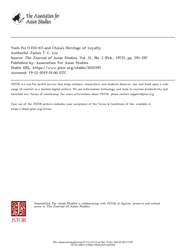 Yueh Fei: Loyalty and National Identity | PDF | Qing Dynasty | Loyalty