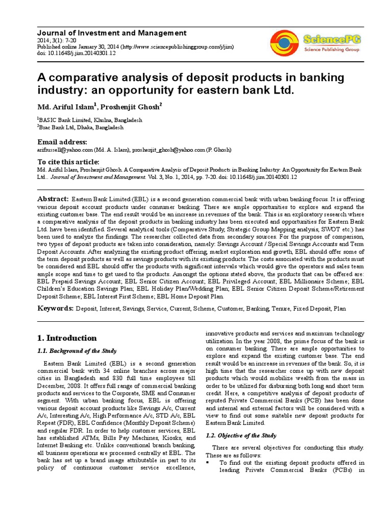Bank Product Analysis Template | PDF | Transaction Account | Deposit ...
