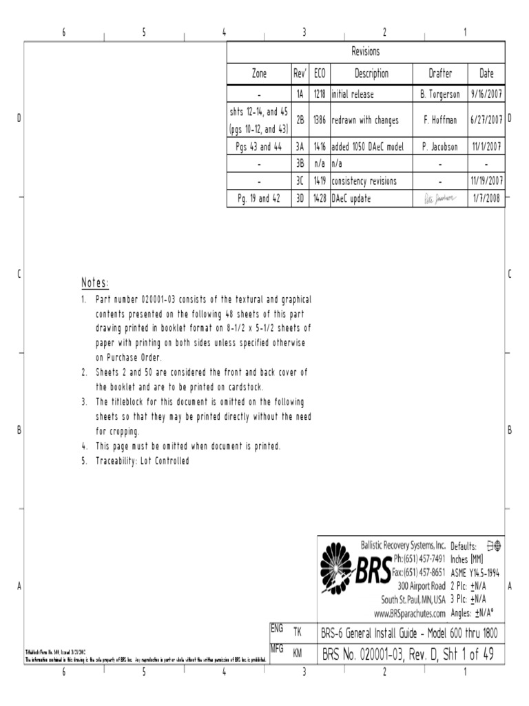 BRS-6 General Installation Guide | PDF | Rocket Engine | Parachute