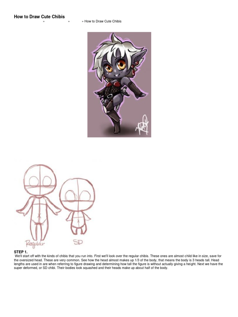 How To Draw Chibis PDF | PDF | Trousers | Hair