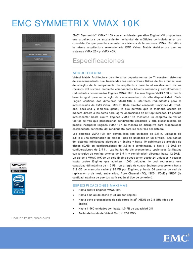 Emc Symmetrix Vmax 10k | PDF | Datos de computadora | Tecnologías de la información