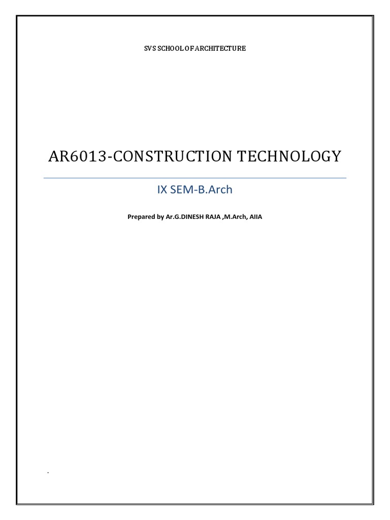 Construction Technology | PDF | Prestressed Concrete | Civil Engineering