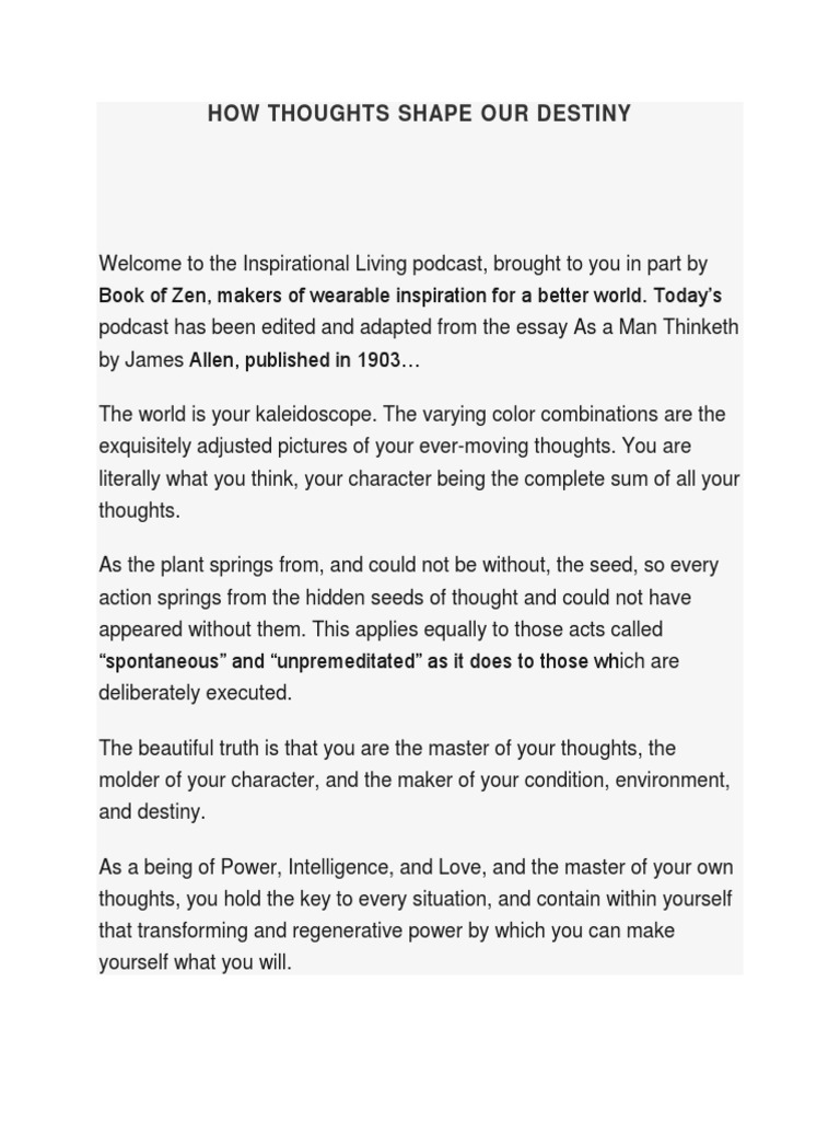 How Thoughts Shape Our Destiny | PDF | Thought