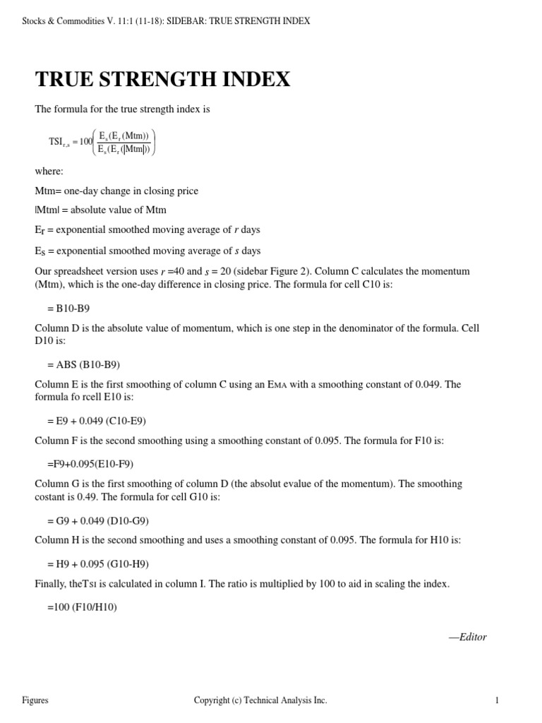 True Strength Index | PDF