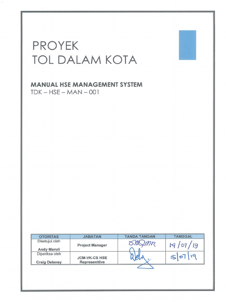 Manual Hse Management System Indonesia Pdf