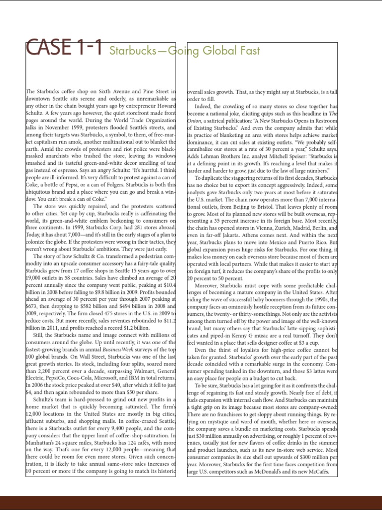 Starbucks' Global Expansion Challenges | PDF | Starbucks | Coffeehouse