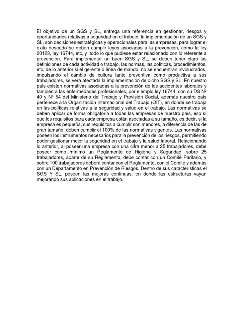 El Objetivo de Un SGS y SL | PDF