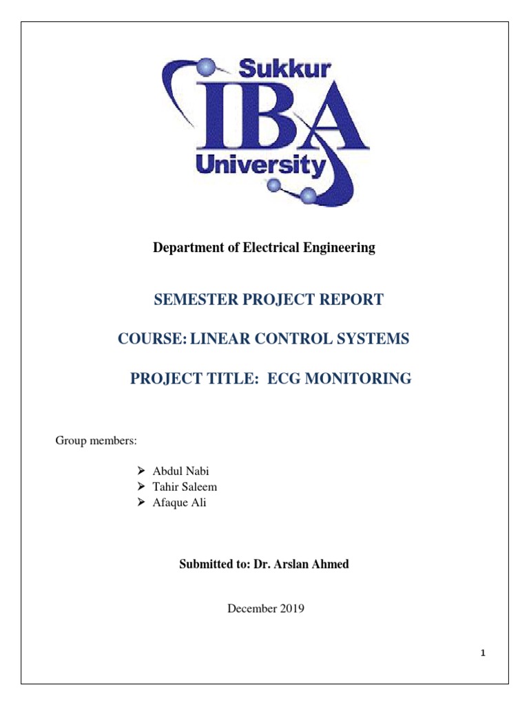 Semester Project Report | PDF | Electrocardiography | Arduino