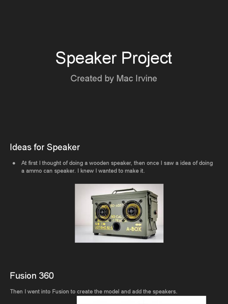 Speaker Project | PDF