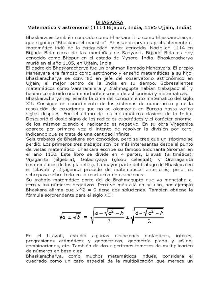 BHASKARA | PDF | Ecuaciones | Álgebra