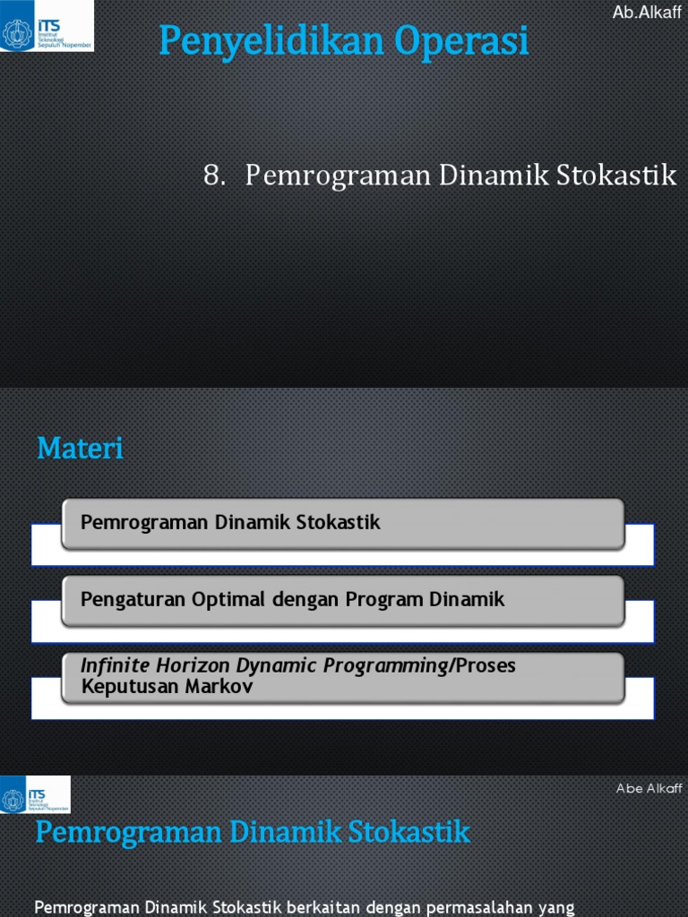 Bab 8 Program Dinamik Stokastik | PDF
