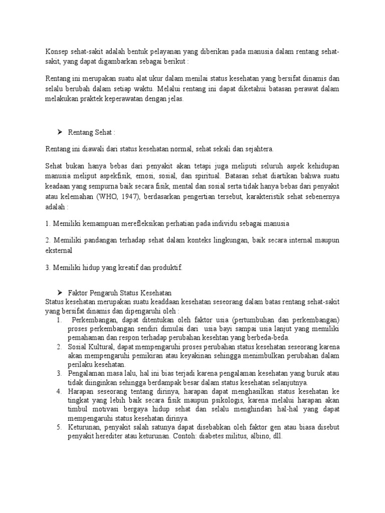 Rentang Sehat-Sakit dan Faktor Pengaruhnya | PDF