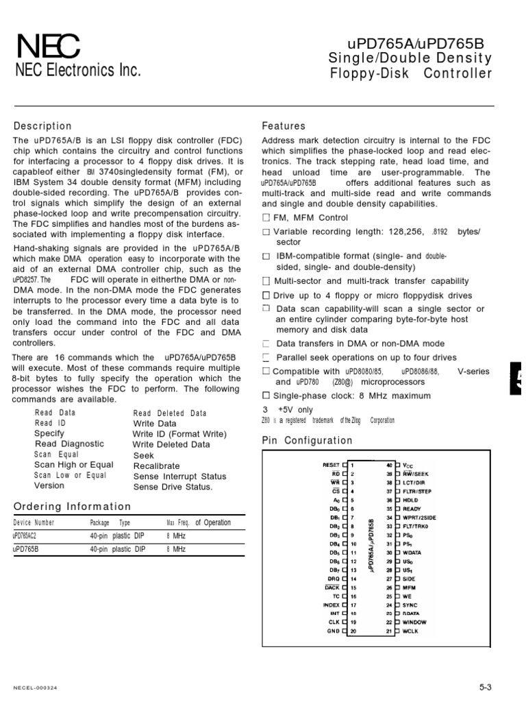 D765 PDF | PDF | Floppy Disk | Input/Output
