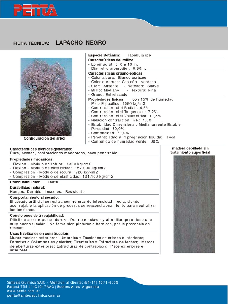 Lapacho Negro | PDF | Ingeniería de Edificación | Materiales
