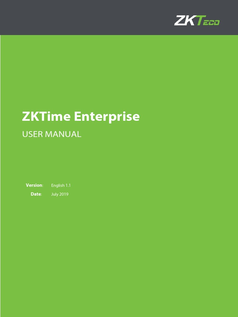 ZKTime Enterprise User Manual | PDF | My Sql | Computer Terminal
