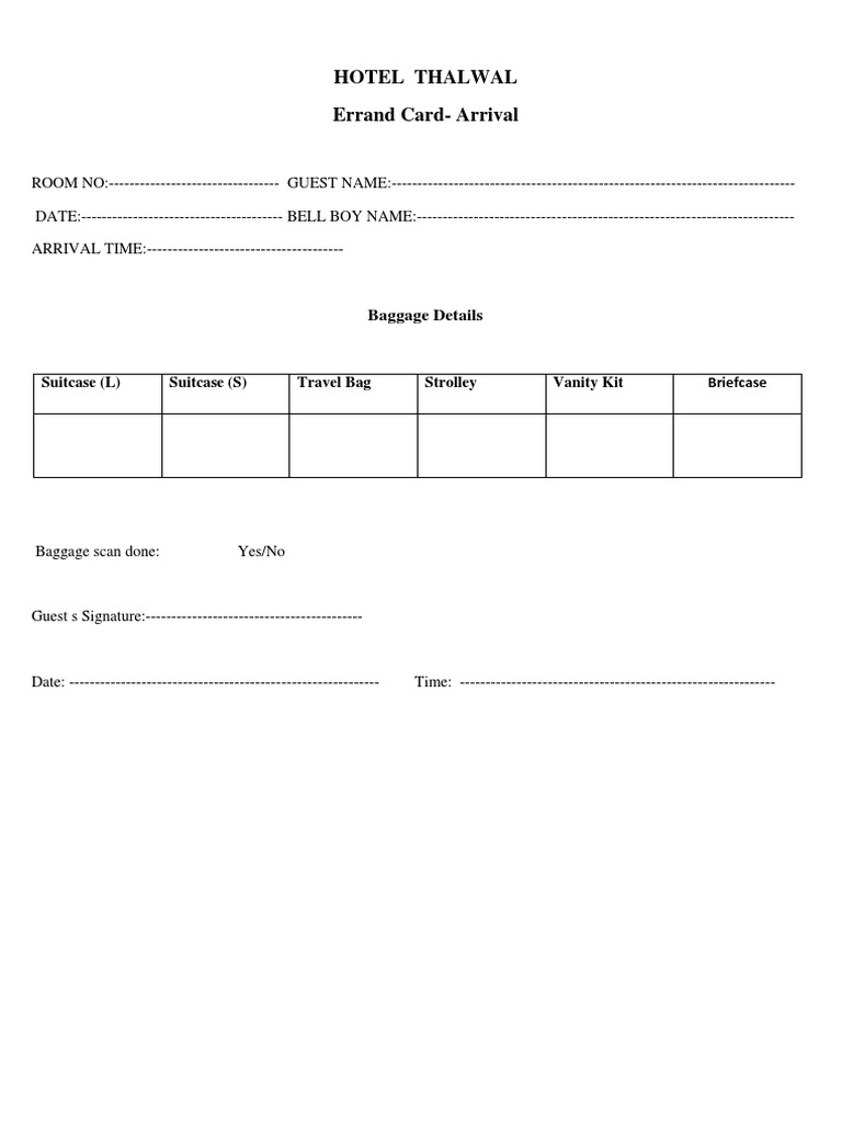 Errand Card Performa Fill Up Dhanveer PDF | PDF
