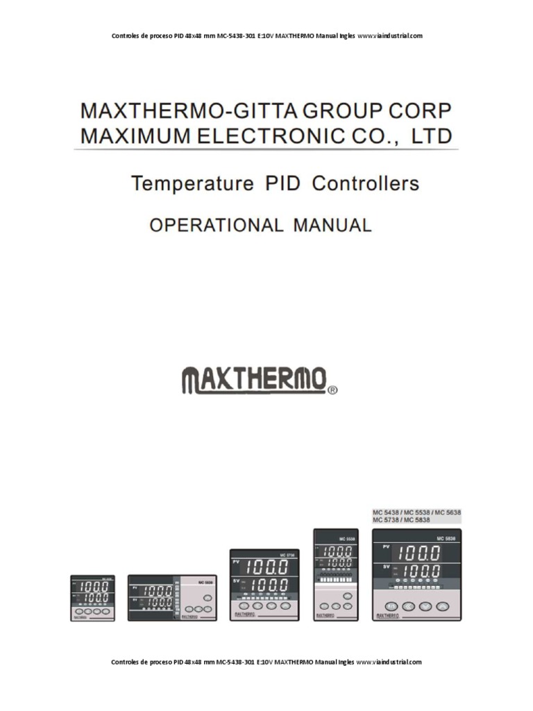 Controles de Proceso PID 48x48 MM MC-5438-301 E10V MAXTERMO Manual Ingles | PDF