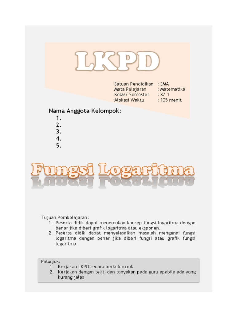 LKPD Fungsi Logaritma | PDF