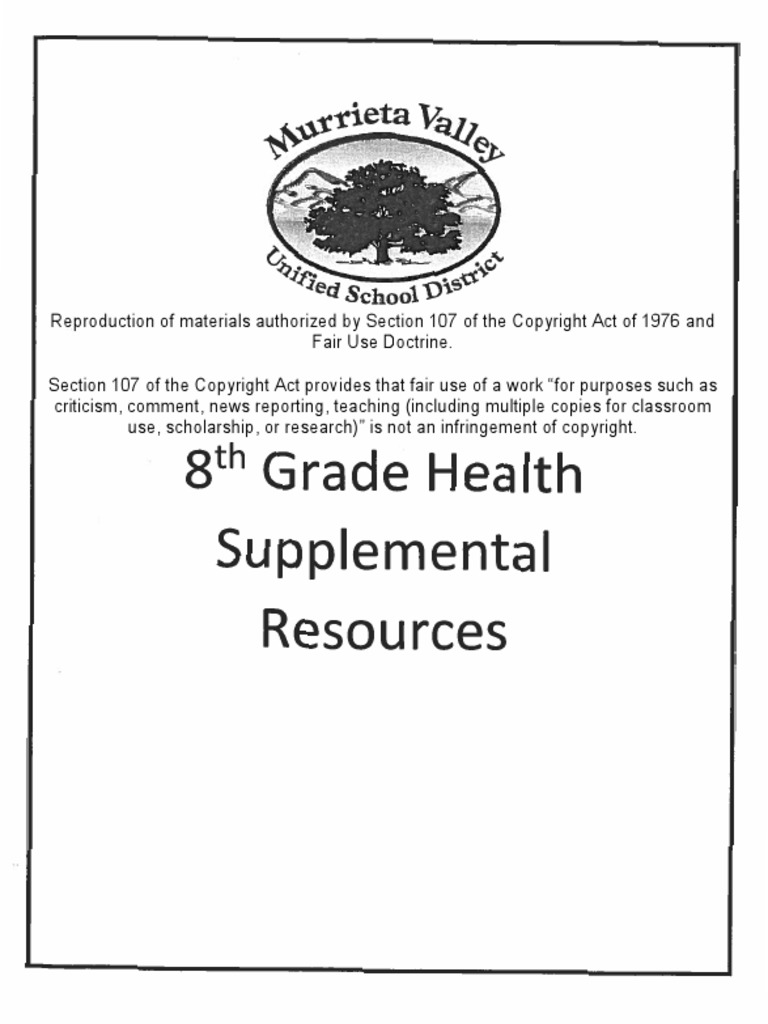 Murrieta Valley Unified School District's Health Curriculum Eighth ...