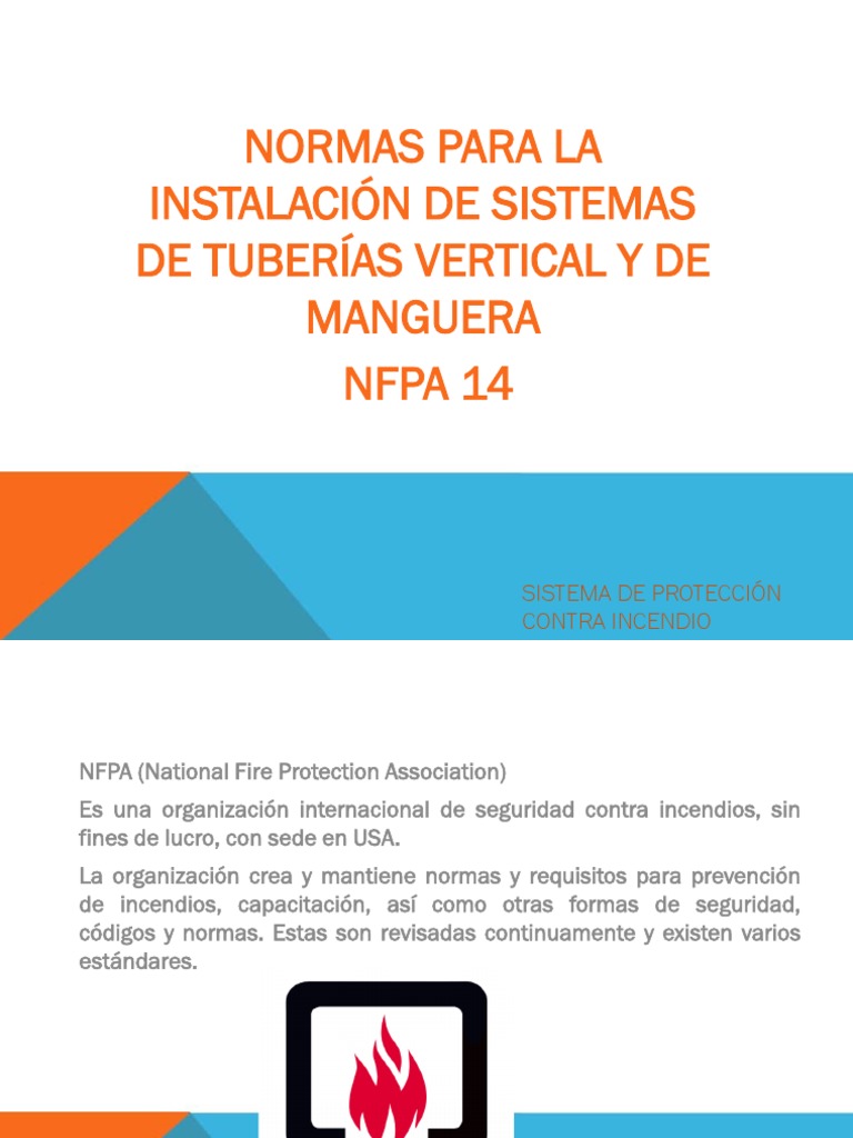 Nfpa 14 | PDF | Tubería (transporte de fluidos) | Soldadura