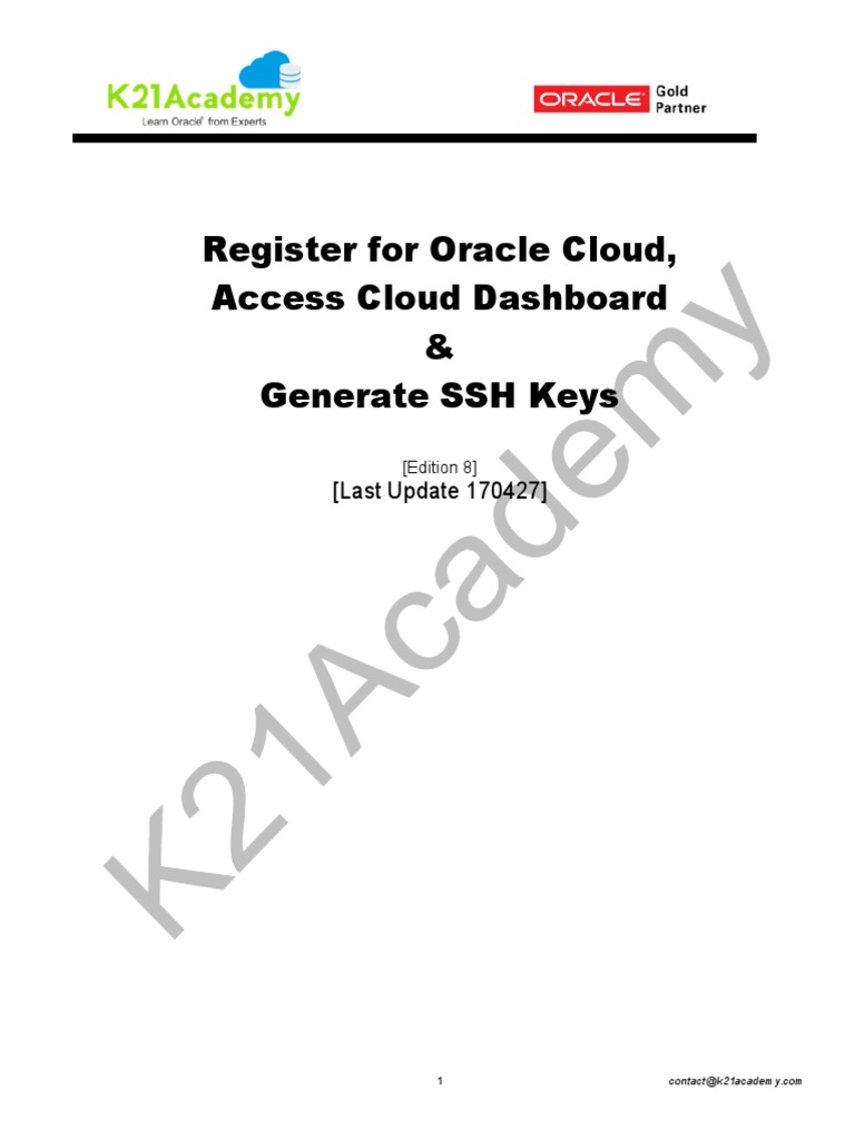 K21Academy Create+Your+First+Account+on+Oracle+Cloud+&+Get+300+USD+Credits | PDF | Secure Shell ...