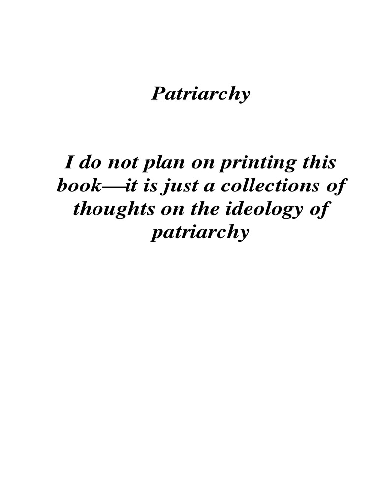 Patriarchy Text All | PDF | Adam And Eve | Femininity