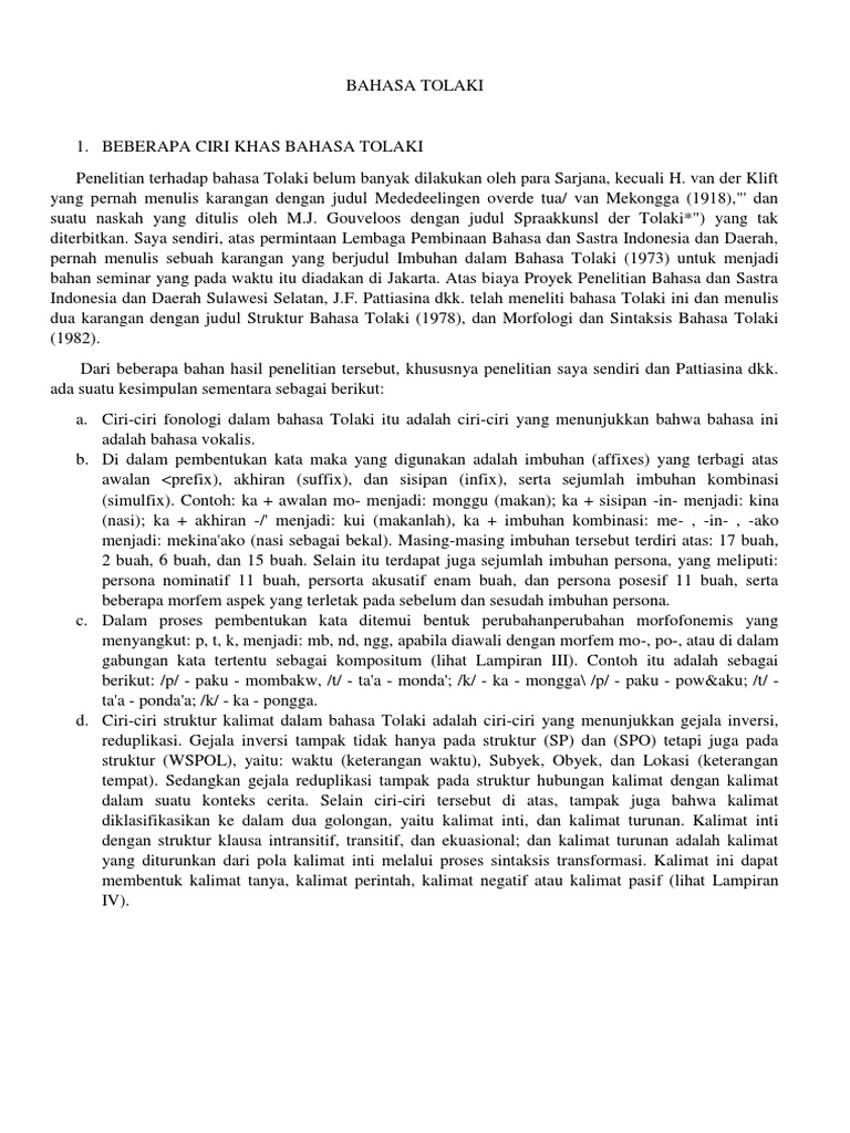 Bahasa Tolaki | PDF