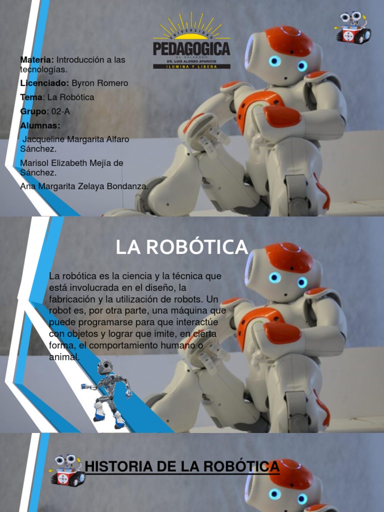 Presentación de La Robotica | PDF | Robótica | Robot
