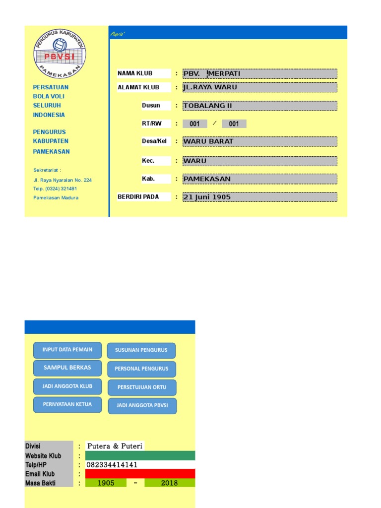 Format Registrasi 2018-2021 | PDF