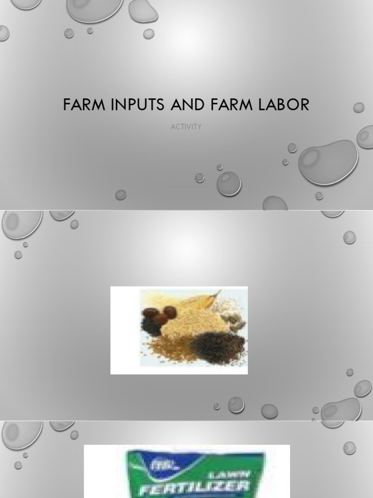 Farm Inputs AND Farm Labor | PDF