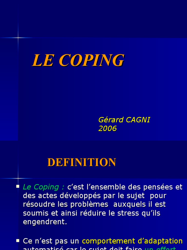 LE COPING en Classe | PDF | Stress (Biologie) | Nature humaine