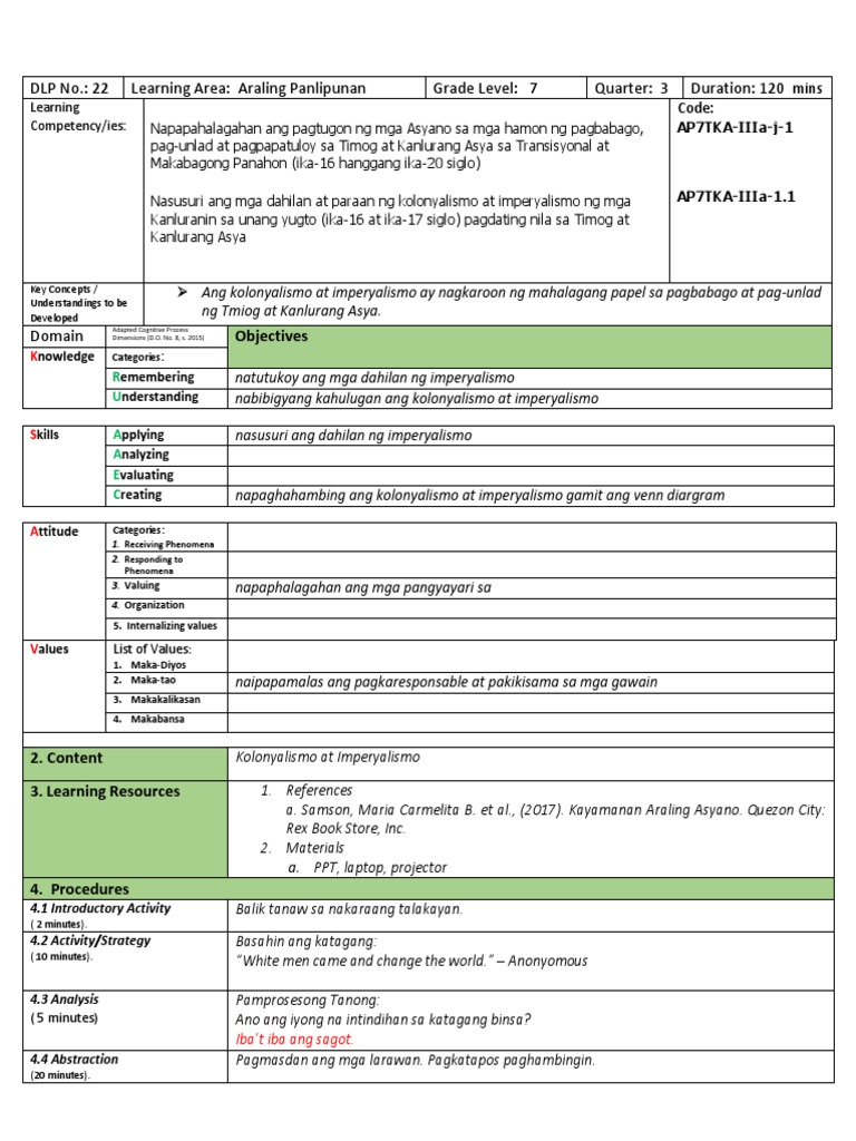 AP Lesson Plan | PDF