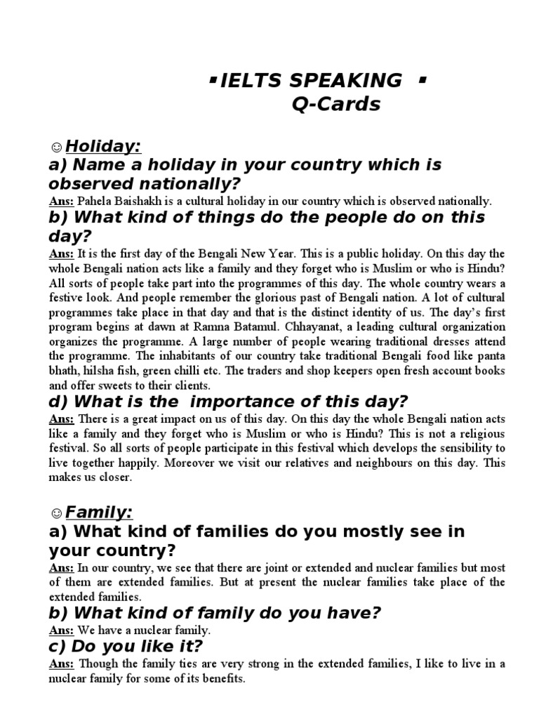 IELTS Speaking (Q Cards) 2 | PDF | Transport