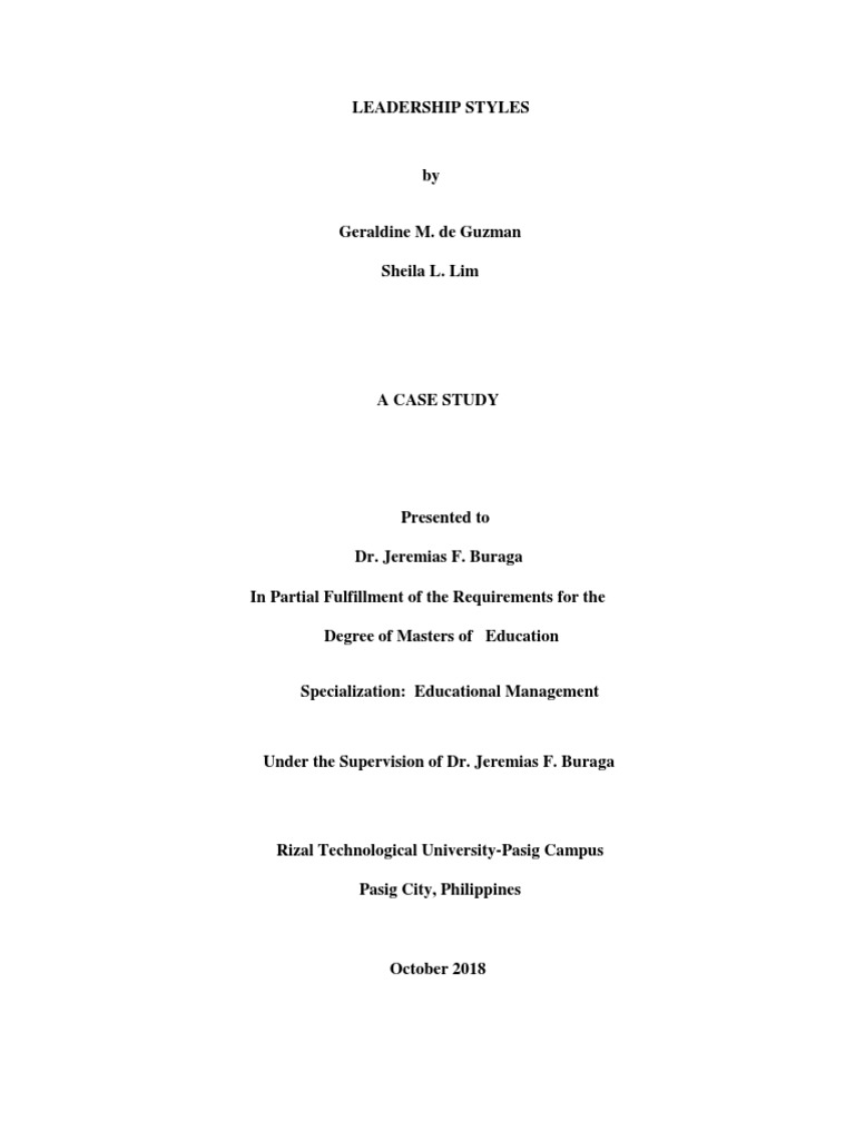 Case studyLEADERSHIP STYLES | PDF | Leadership | Mentorship