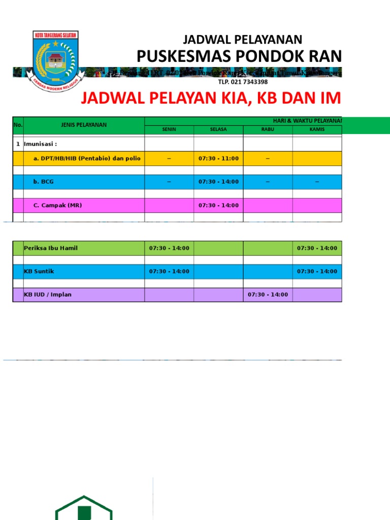 Jadwal Pelayanan Puskesmas Pdf
