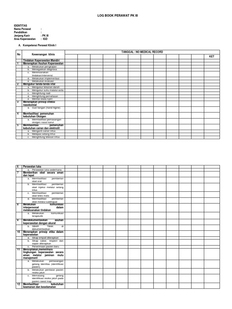 Log Book PK Iii Igd | PDF