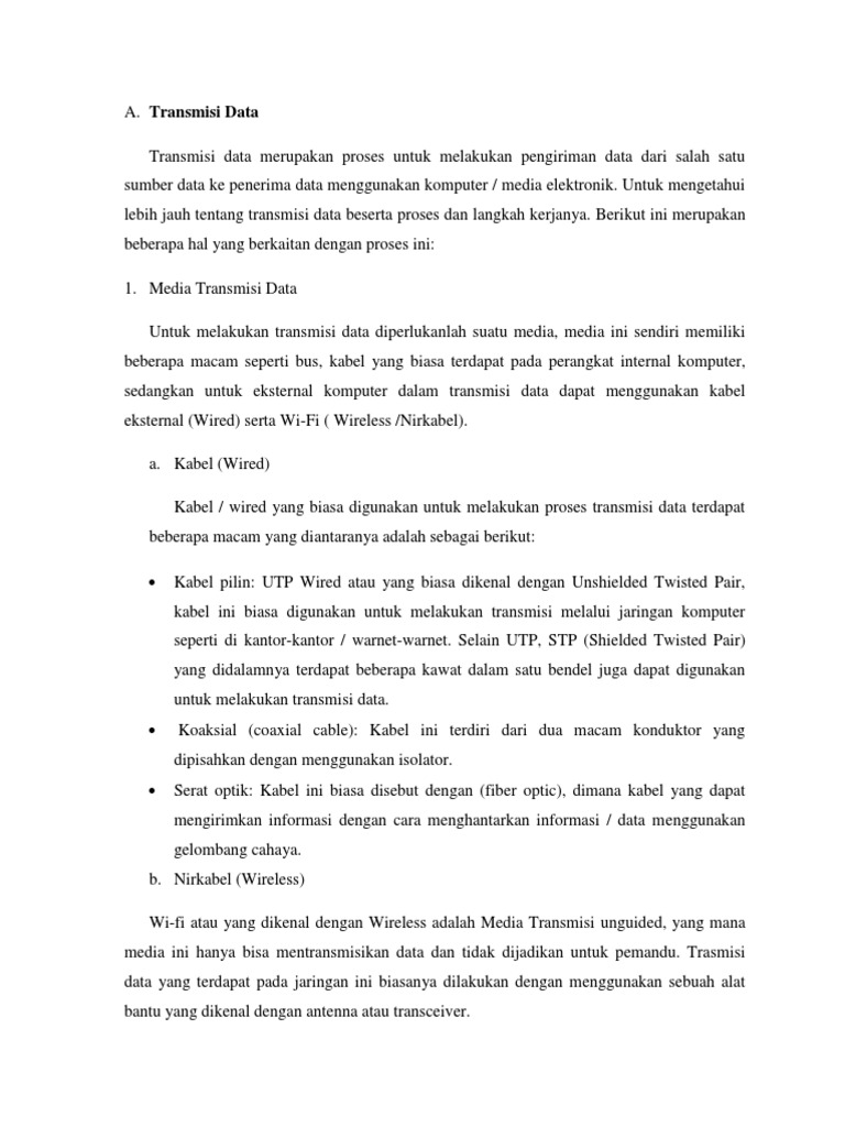 Proses dan Media Transmisi Data | PDF