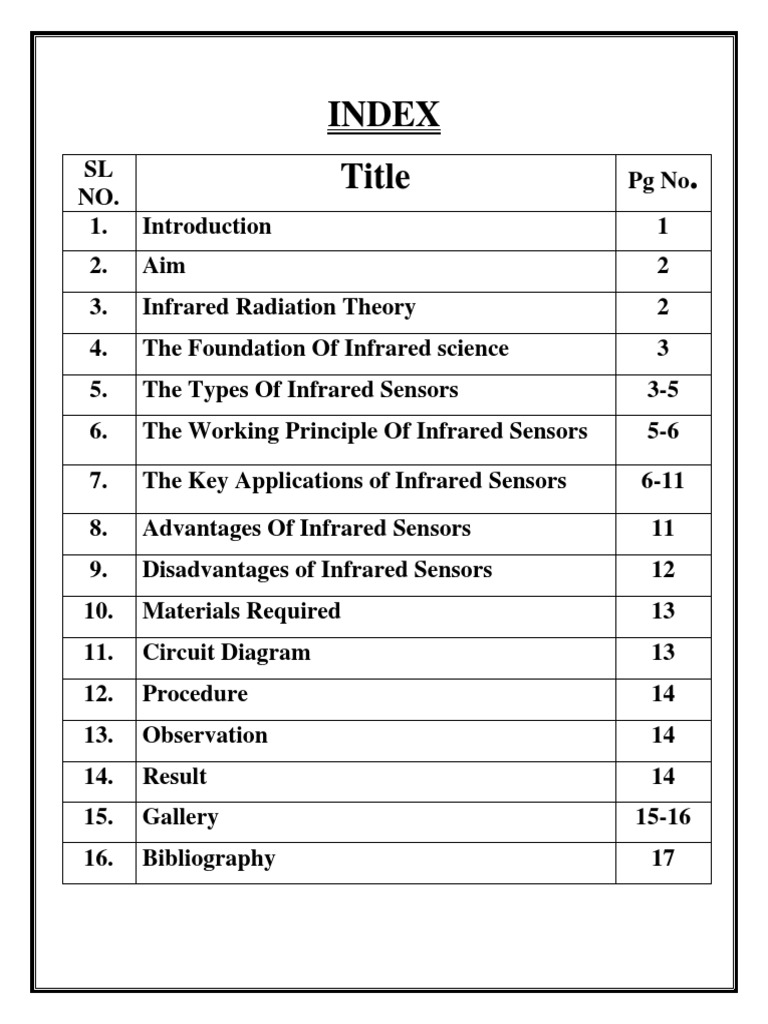 Physics Investigatory On Infrared Sensors | PDF | Infrared ...