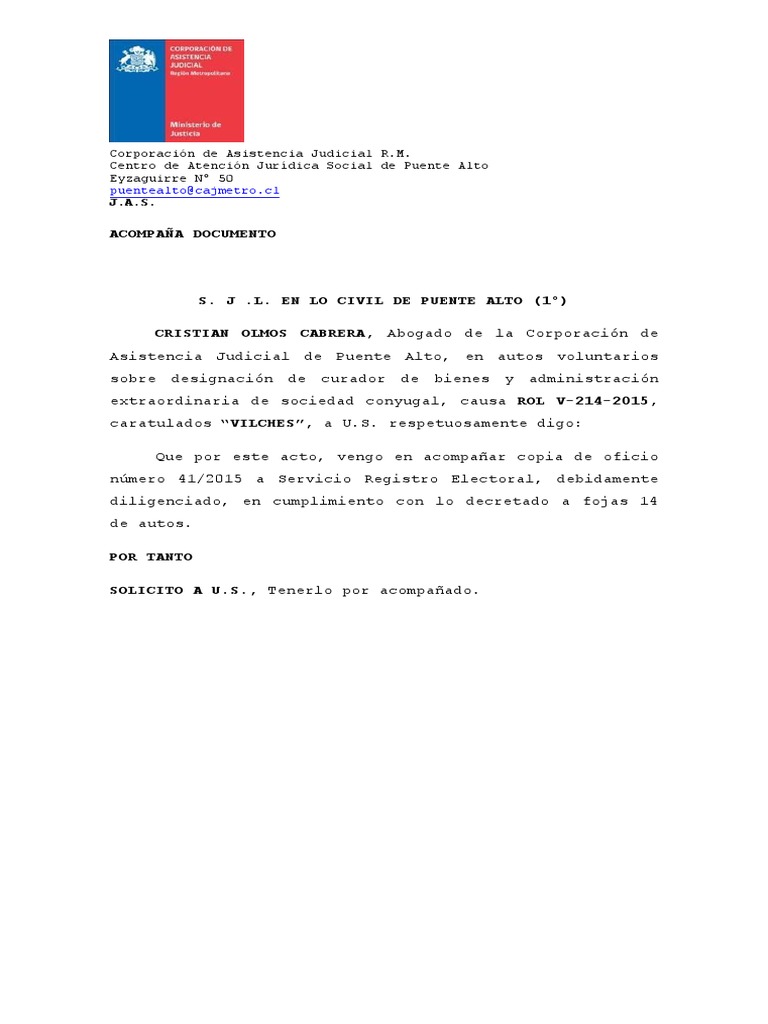 Acompaña Documentos VILCHES - Docx SERVEL | PDF | Derecho