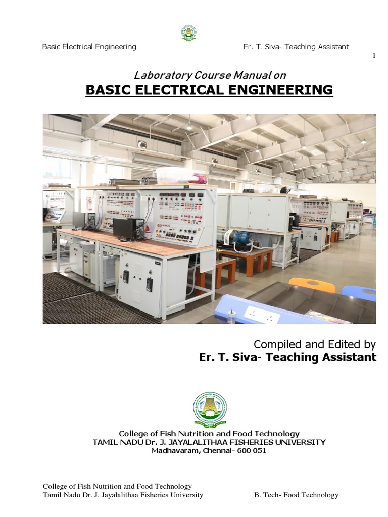 Lab Manual - Electrical Lab PDF | PDF | Electric Motor | Electric Generator